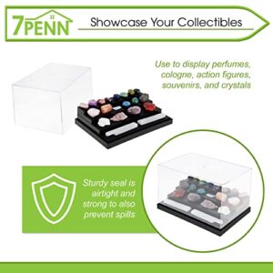 7Penn Acrylic Display Case for Figures - 4 Step Clear Display Box and Lid for Minifigure Crystal Ring Collections