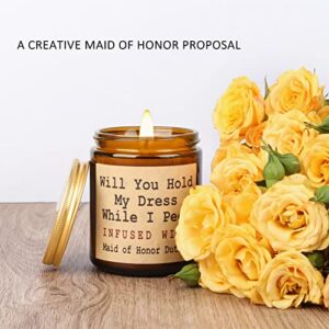 Gifts for Women Friends, Bridesmaid Proposal Gifts for Women Maid of Honor Best Friends, Bridal Gifts for Wedding Bachelorette Party, Soy Wax Vanilla Scent