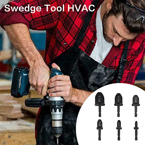 Swedge Tool HVAC Swaging Set - Copper Pipe Expander Swaging Tool Drill Bit Set Precision Flaring Kit HVAC Flaring Tool Bit Set Hand Tools