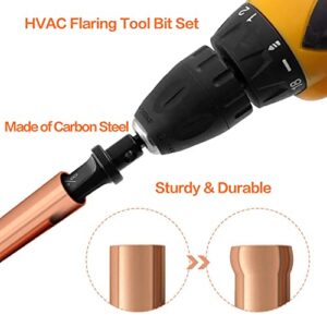 Swedge Tool HVAC Swaging Set - Copper Pipe Expander Swaging Tool Drill Bit Set Precision Flaring Kit HVAC Flaring Tool Bit Set Hand Tools