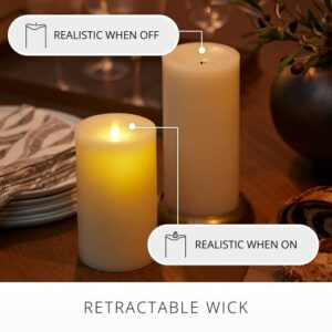 Luminara Wick to Flame Bundle Set with Real Wax LED Tealight Set with a Remote Control, Ultra Realistic Pillar and Tealights