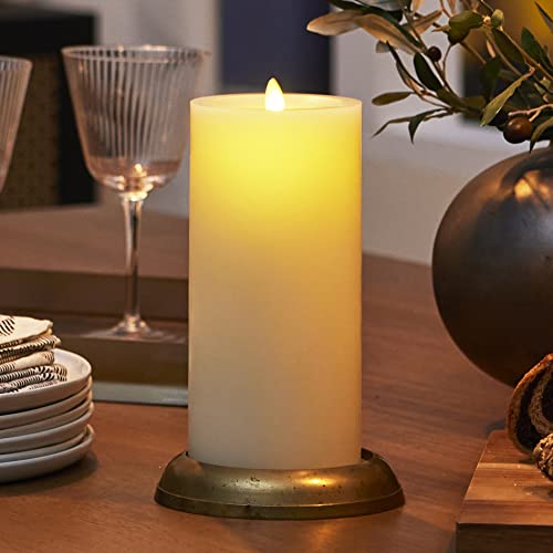 Luminara Wick to Flame Bundle Set with Real Wax LED Tealight Set with a Remote Control, Ultra Realistic Pillar and Tealights