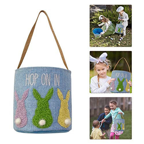 Tiezhimi Bow Bucket Easter Storage Non-Woven Basket Decoration Rabbit Portable Basket Home Textile Storage Zipped Storage Bags