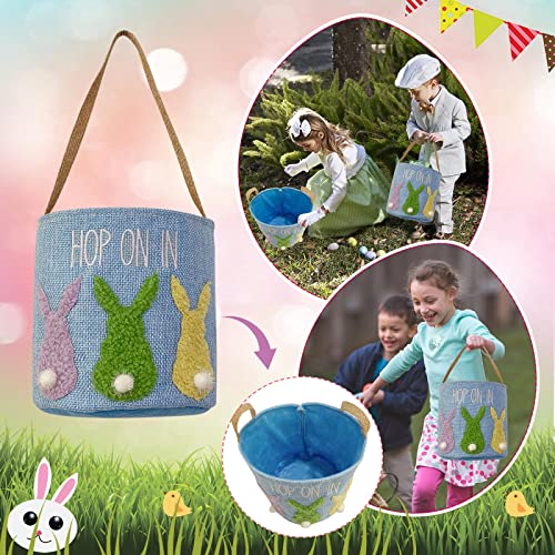 Tiezhimi Bow Bucket Easter Storage Non-Woven Basket Decoration Rabbit Portable Basket Home Textile Storage Zipped Storage Bags