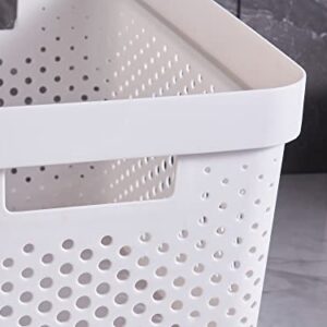 HANAMYA Lidded Storage Bin Organizer | Storage Organizing Container, 16 Liter, Set of 4, White