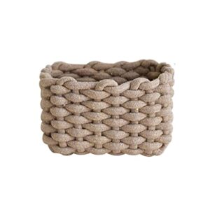 n/a woven storage basket cotton storage basket with handle toys sundry cosmetics closet desktop storage basket (color : d, size : 21 * 16 * 14.5cm)