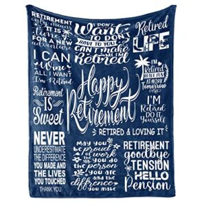 retirement gifts for women/men, retirement gifts for women/men, funny farewell retirement/retired gifts for coworkers, going away gift, goodbye gifts for coworkers leaving gift blanket 60×50 in