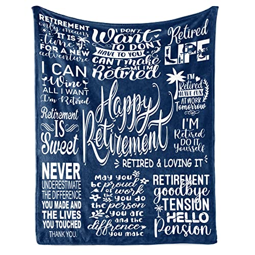 Retirement Gifts for Women/Men, Retirement Gifts for Women/Men, Funny Farewell Retirement/Retired Gifts for Coworkers, Going Away Gift, Goodbye Gifts for Coworkers Leaving Gift Blanket 60x50 in