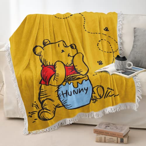 Cute Blanket Flannel Fleece Throw Blankets Fringed Blankets Soft for Bedding Sofa and Travel 50"X60"