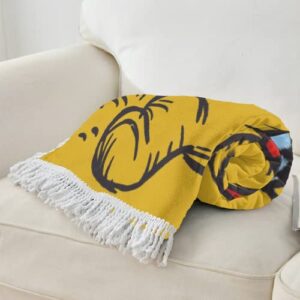 Cute Blanket Flannel Fleece Throw Blankets Fringed Blankets Soft for Bedding Sofa and Travel 50"X60"