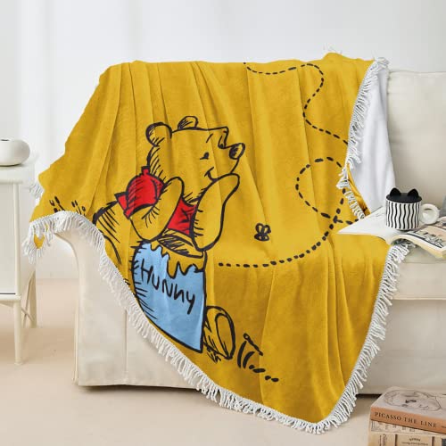 Cute Blanket Flannel Fleece Throw Blankets Fringed Blankets Soft for Bedding Sofa and Travel 50"X60"