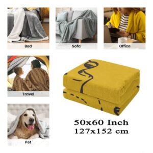 Cute Blanket Flannel Fleece Throw Blankets Fringed Blankets Soft for Bedding Sofa and Travel 50"X60"