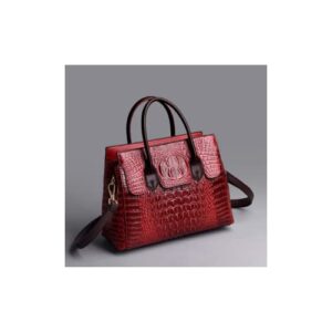 Bxlusiv Luxury Borsetta Crocodile Tote Durable Leather Ladies Handbag (Red)