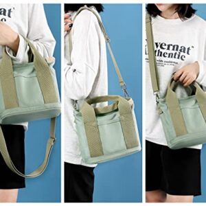 Canvas Tote Bag Women Small Mini Tote Bag Zipper Satchel Crossbody Shoulder Handbags Purse Pink