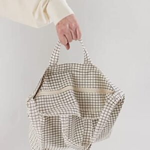 Horizontal Zip Duck Bag - Natural Grid