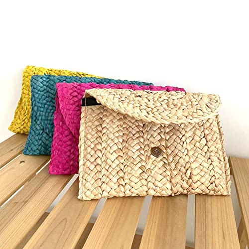 Solyinne Womens Woven Straw Clutch Bags Straw Bag Satchel Purses Shoulder Bag Woven Envelope Wallet Summer Evening Bags