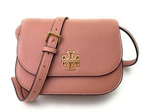 tory burch britten small saddle bag (pink moon)