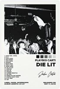 playboi poster carti music poster die lit album poster wall sticker rap room wall decor canvas wall art