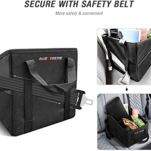 Trunk Organizer Backseat Large Anti-slip Multi-compartment Foldable Storage Utility Tool Space Saver Bag for Cars, SUVs & Trucks, Black (EX-IT-05)