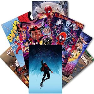 jiecgfdo superhero poster wall decor – art fan decor – unframed set of 8 hd prints, 11.5×16.5 inch, superheroes room decor