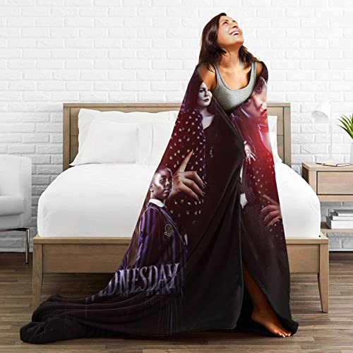 Wednesday Movie Ultra-Soft Micro Fleece Blanket 3D Fashion Print All Season Couch Sofa Warm Bed Throw Blanket Perfect for Kids Adults Family Birthday Gift 40"X30"