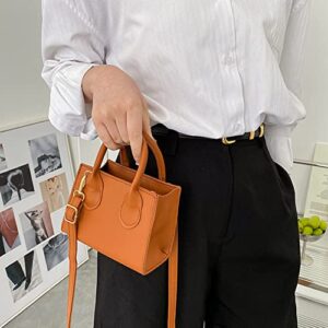 Crossbody Bags For Women,Fashion Women Leather Mini Shoulder Messenger Bag Top-handle Handbag Tote Phone Holder Female Satchel Small Purse, Light Brown