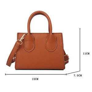 Crossbody Bags For Women,Fashion Women Leather Mini Shoulder Messenger Bag Top-handle Handbag Tote Phone Holder Female Satchel Small Purse, Light Brown