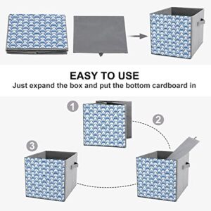 Shark Pattern Collapsible Storage Bins Basics Folding Fabric Storage Cubes Organizer Boxes with Handles