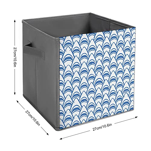 Shark Pattern Collapsible Storage Bins Basics Folding Fabric Storage Cubes Organizer Boxes with Handles