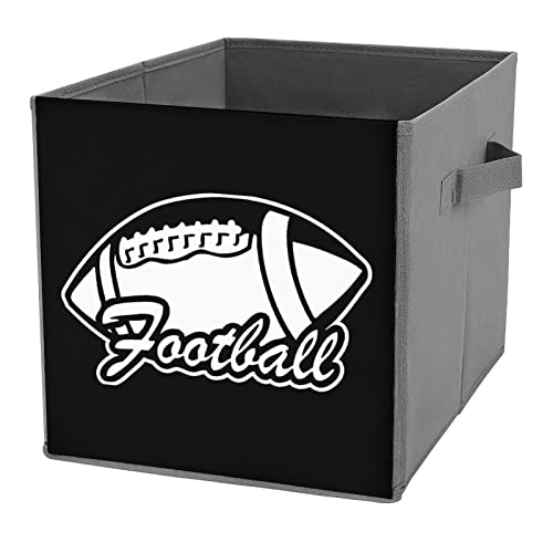 Rugby American Football Collapsible Storage Bins Basics Folding Fabric Storage Cubes Organizer Boxes with Handles