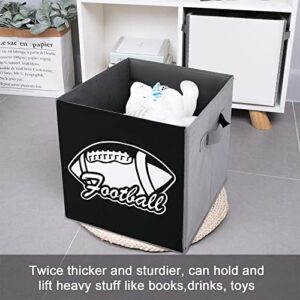 Rugby American Football Collapsible Storage Bins Basics Folding Fabric Storage Cubes Organizer Boxes with Handles