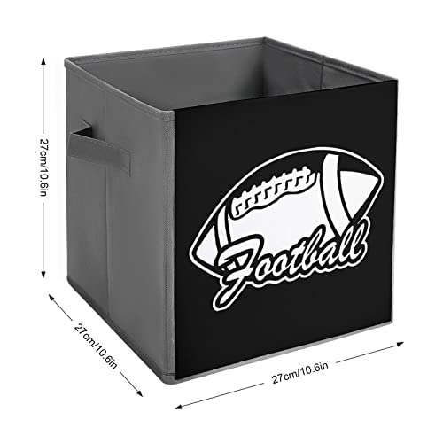 Rugby American Football Collapsible Storage Bins Basics Folding Fabric Storage Cubes Organizer Boxes with Handles