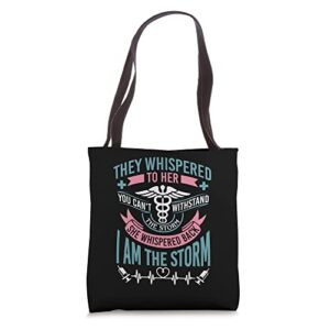 i am the storm – motivational nurse, rn, dialysis tech tote bag