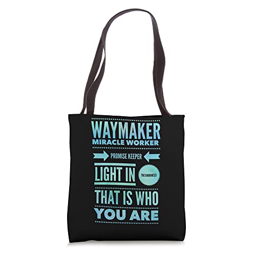 Waymaker Miracle Worker Promise Keeper Jesus King Christian Tote Bag