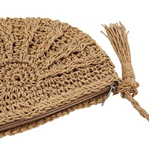 Crossbody Bags For Women,Tassels Retro Woven Beach Messenger Handbags Women Girls Fringed Crochet Straw Shoulder Crossbody Bag