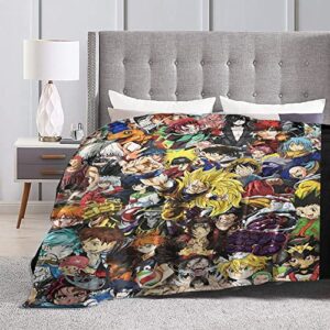 Anime Characters Super Soft Flannel Throw Blanket Warm Cozy Flannel Blanket Lightweight Shaggy Air Conditioner Blankets Apply to Couch Bed Office Etc Blanket 80"x60"