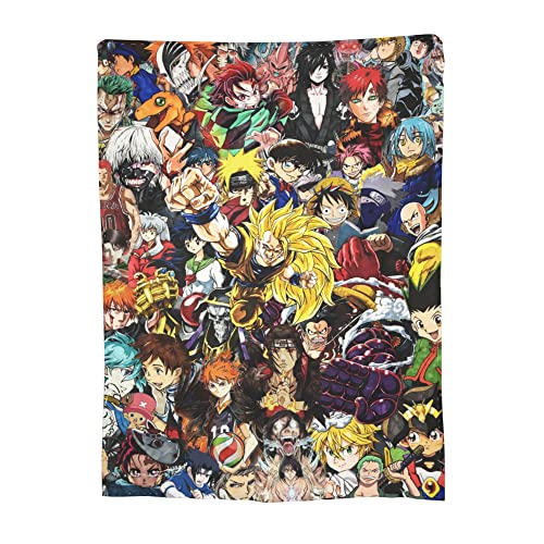 Anime Characters Super Soft Flannel Throw Blanket Warm Cozy Flannel Blanket Lightweight Shaggy Air Conditioner Blankets Apply to Couch Bed Office Etc Blanket 80"x60"