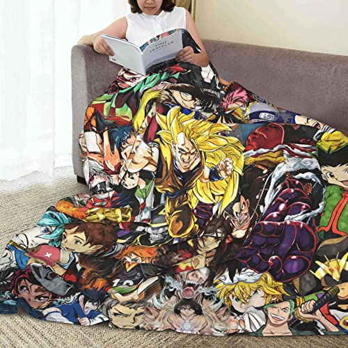 Anime Characters Super Soft Flannel Throw Blanket Warm Cozy Flannel Blanket Lightweight Shaggy Air Conditioner Blankets Apply to Couch Bed Office Etc Blanket 80"x60"