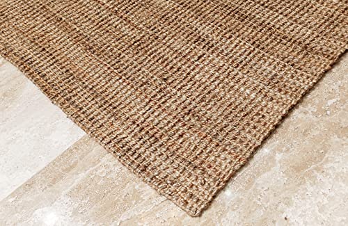 Natural Jute Boucle 2x3' Doormat, Hand Woven & Reversible for Living Room Kitchen Entryway Rug, Jute Burlap Braided Rag Rug, Farmhouse Rag Rug, Rustic Rug, Natural Look Rug