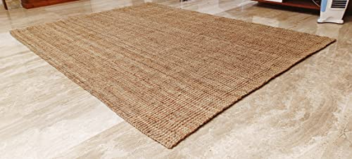 Natural Jute Boucle 2x3' Doormat, Hand Woven & Reversible for Living Room Kitchen Entryway Rug, Jute Burlap Braided Rag Rug, Farmhouse Rag Rug, Rustic Rug, Natural Look Rug