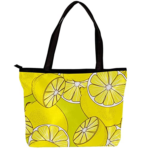 TBOUOBT Handbags for Women Fashion Tote Bags Shoulder Bag Satchel Bags, Fruit Yellow Lemon Cartoon