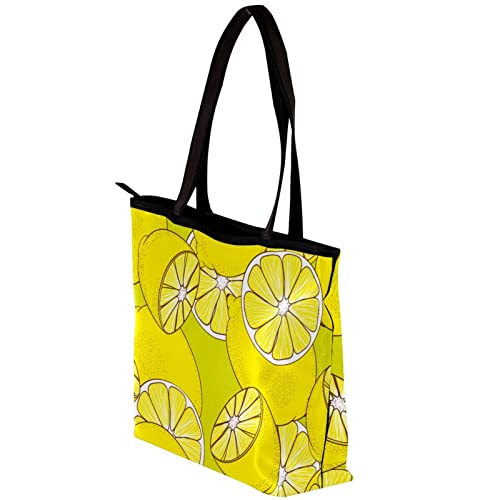 TBOUOBT Handbags for Women Fashion Tote Bags Shoulder Bag Satchel Bags, Fruit Yellow Lemon Cartoon