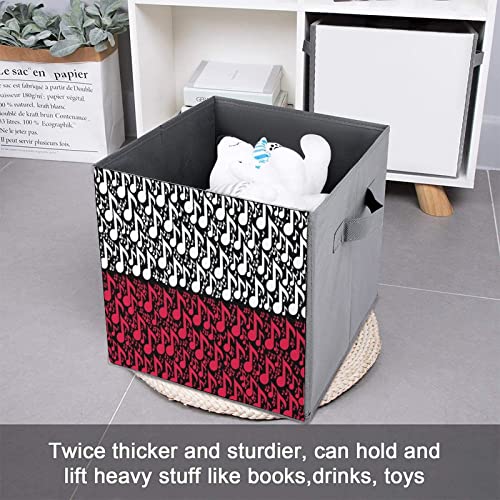 Musical Note Polish Flag Collapsible Storage Bins Basics Folding Fabric Storage Cubes Organizer Boxes with Handles