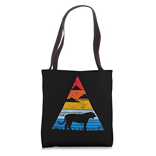 Retro Tiger Sunset Silhouette Africa Predator Wild Cat Tote Bag