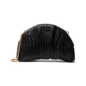 Kate Spade New York Patisserie Pleated Smooth Leather 3-D Croissant Clutch Black One Size