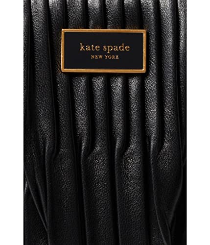 Kate Spade New York Patisserie Pleated Smooth Leather 3-D Croissant Clutch Black One Size