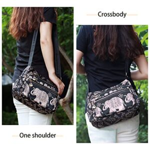 LUPBOK Women Elephant Hobo Shoulder Bag Multi Pocket Casual Crossbody Bag Lightweight Cross-Body Handbags Side Bag