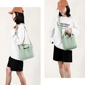 Canvas Tote Bag for Women Stylish Crossboy Handbag Casual Hobo Bag Top Handle Satchel with Multiple Pockets (A-Green)