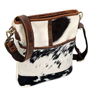 Upcycled Cowhide Hair On Leather Crossbody Bag for Women's