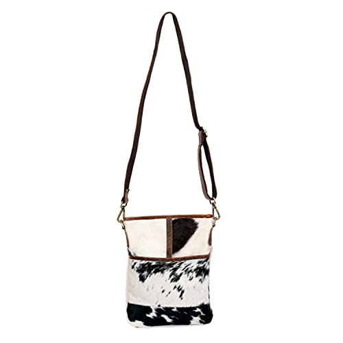 Upcycled Cowhide Hair On Leather Crossbody Bag for Women's